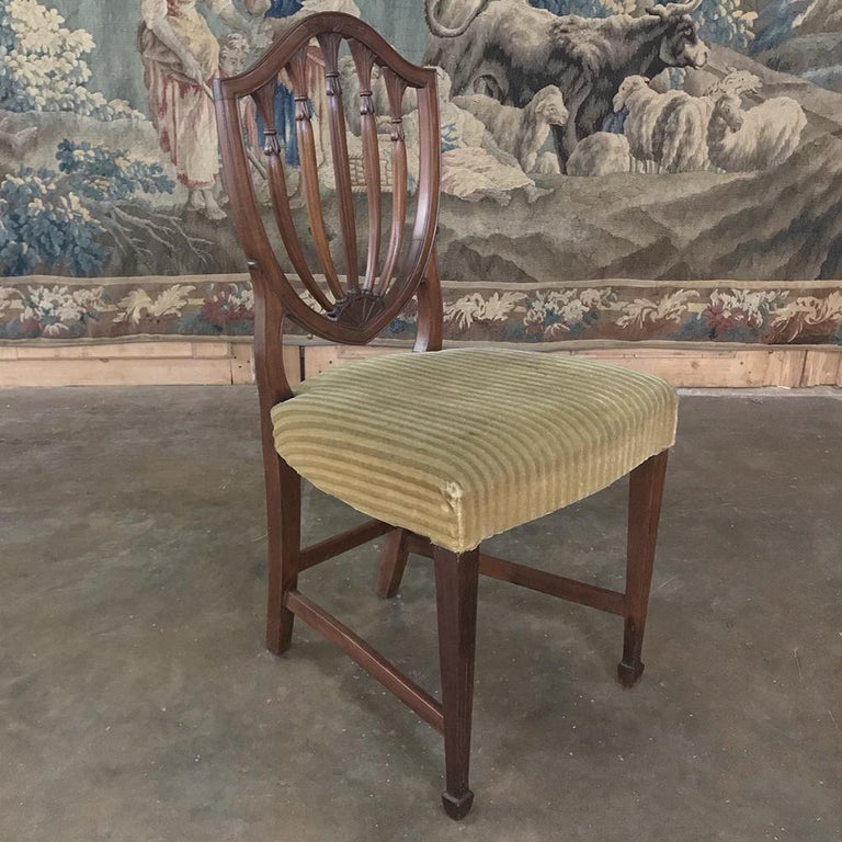 Set of 12 Antique English Sheraton Dining Chairs Includes Four ...