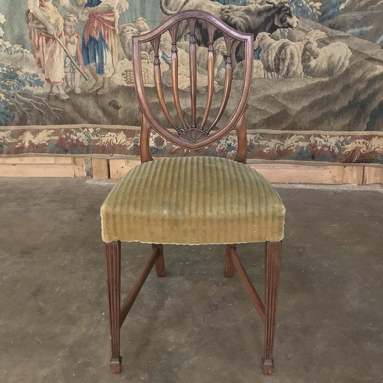 Set of 12 Antique English Sheraton Dining Chairs Includes Four ...