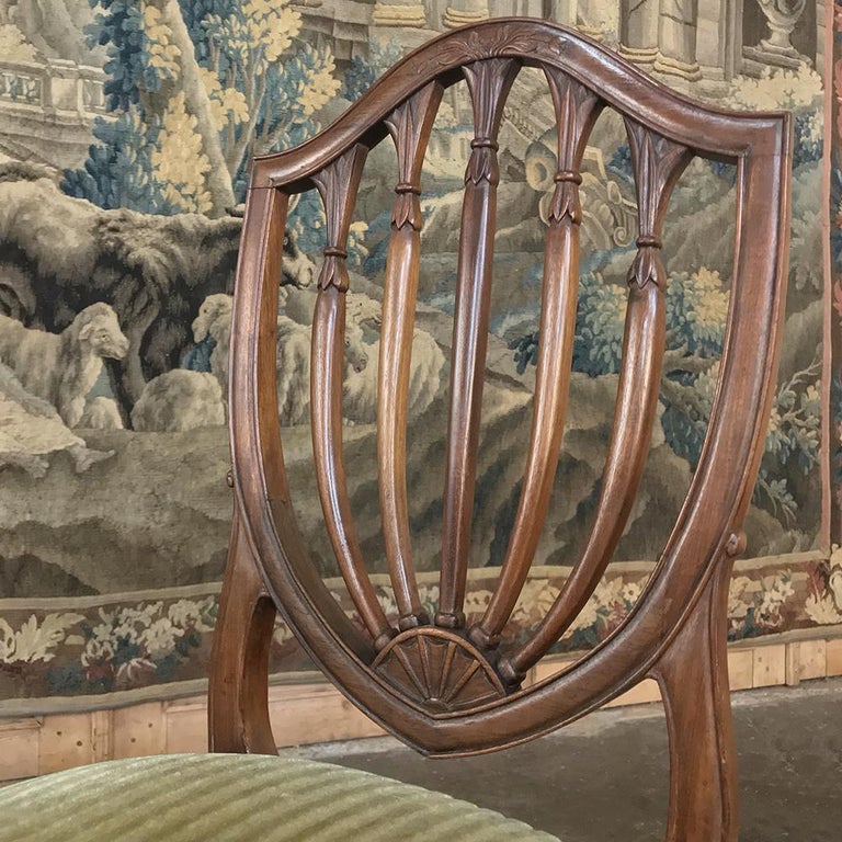 Set of 12 Antique English Sheraton Dining Chairs Includes Four ...