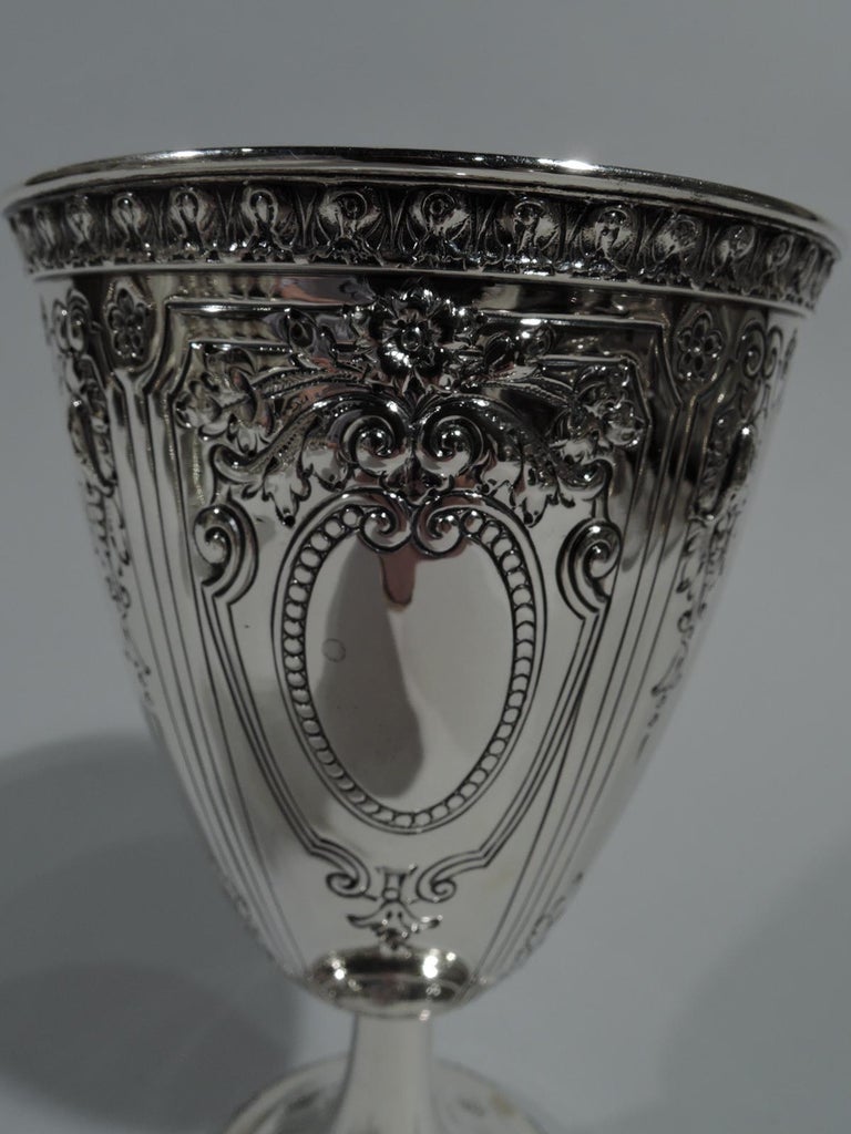 Set of 12 Antique Gorham Sterling Silver Goblets in Maintenon Pattern ...