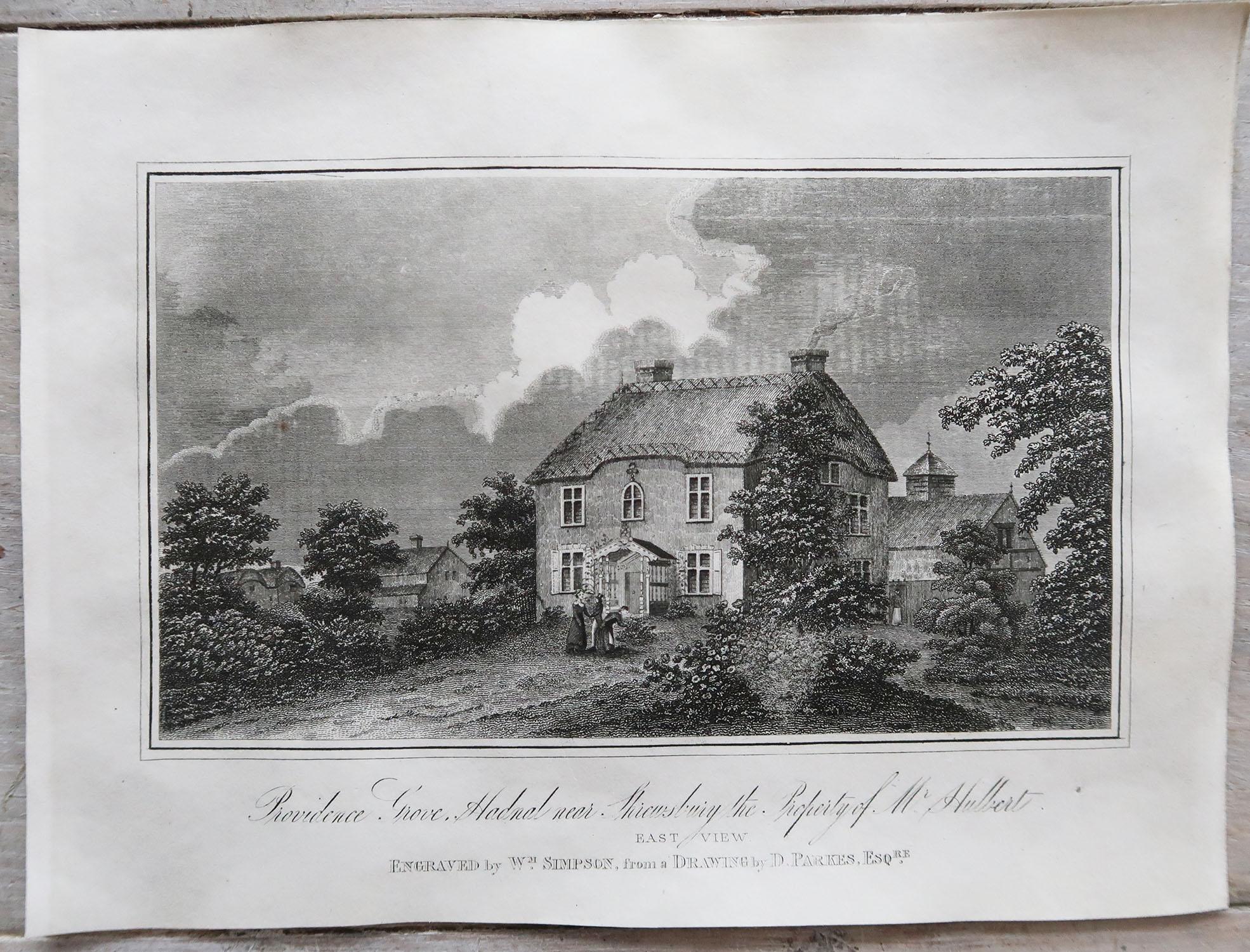 Set of 12 Antique Prints of English Country Houses and Gardens, circa ...
