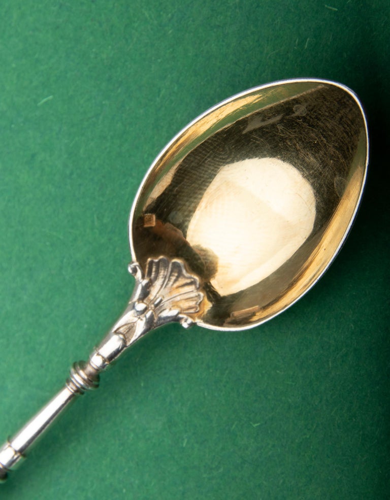Set of 12 Antique Silver-Plated and Gilded Tea spoons made by ...