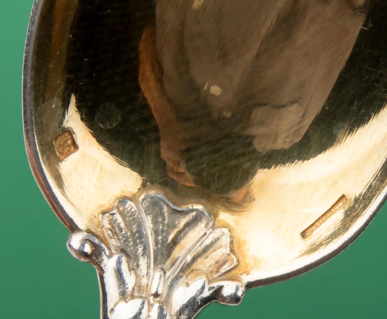 Set of 12 Antique Silver-Plated and Gilded Tea spoons made by ...