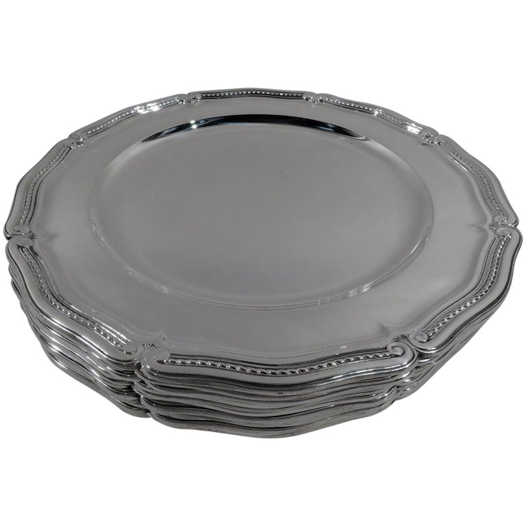 Set of 12 Antique Tiffany Edwardian Classical Sterling Silver Dinner ...