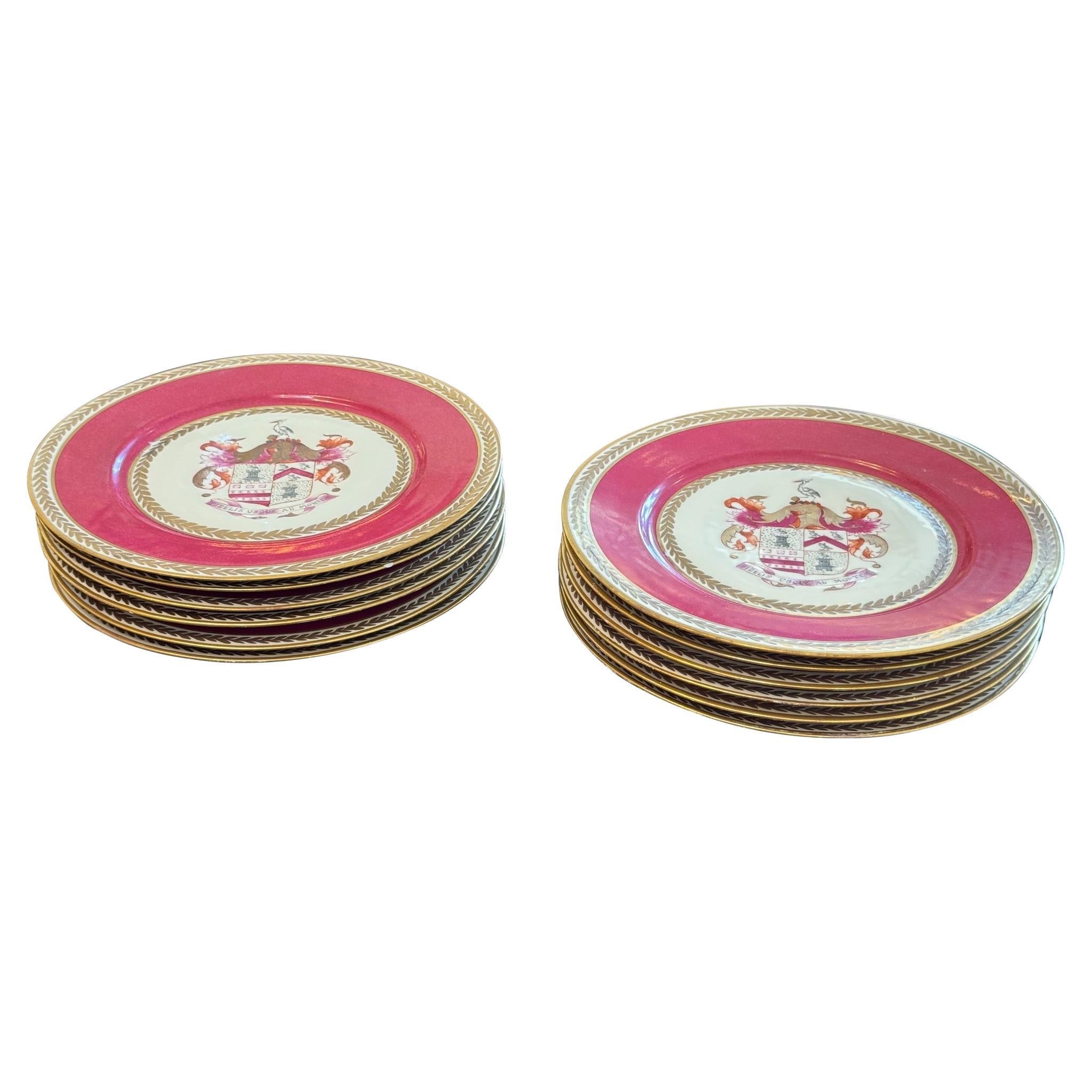 Set of 12 Armorial Plates, Late 19th Century For Sale at 1stDibs