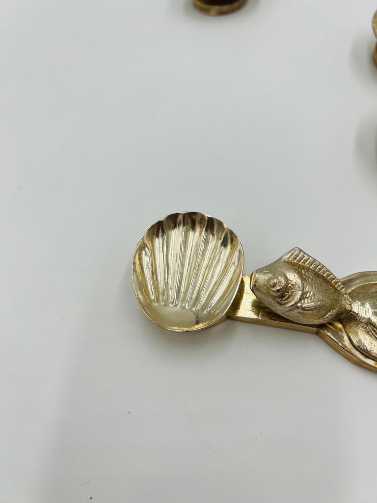 Set of 12, Buccellati Style Italian Silvered Fish / Shell Form ...