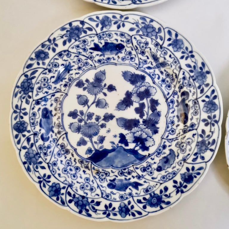 Set of 12 Chinese Export Plates, Pomegranate and Fish, Yongzheng, 1722 ...