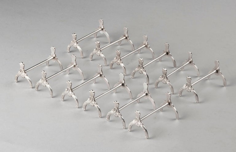 Set of 12 Early 20th Century Silver Plated Knife Rests Made by ...