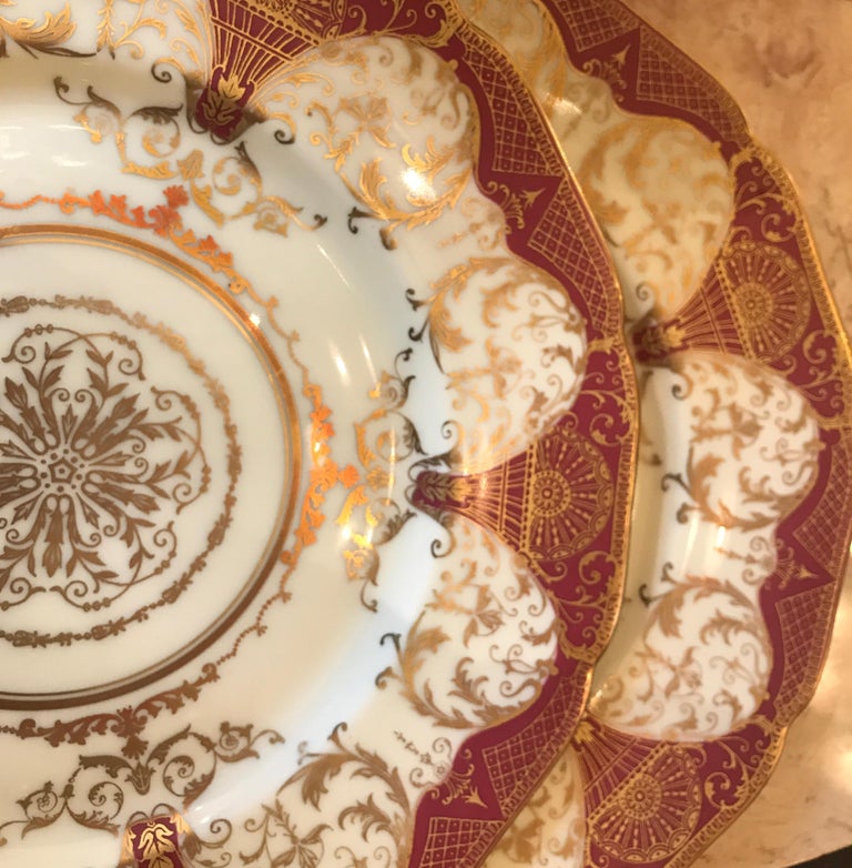 Set of 12 Elaborate Gilt Service Dinner Plates For Sale at 1stDibs ...