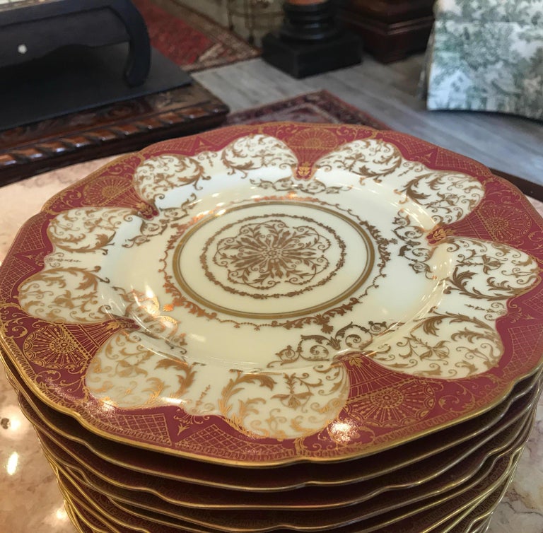 Set of 12 Elaborate Gilt Service Dinner Plates For Sale at 1stDibs ...
