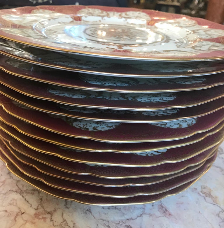 Set of 12 Elaborate Gilt Service Dinner Plates For Sale at 1stDibs ...