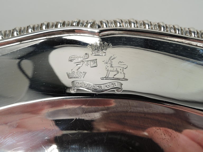 Set of 12 English Georgian Sterling Silver Dinner Plates with Royal ...