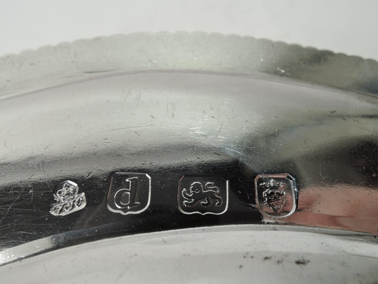 Set of 12 English Georgian Sterling Silver Dinner Plates with Royal ...