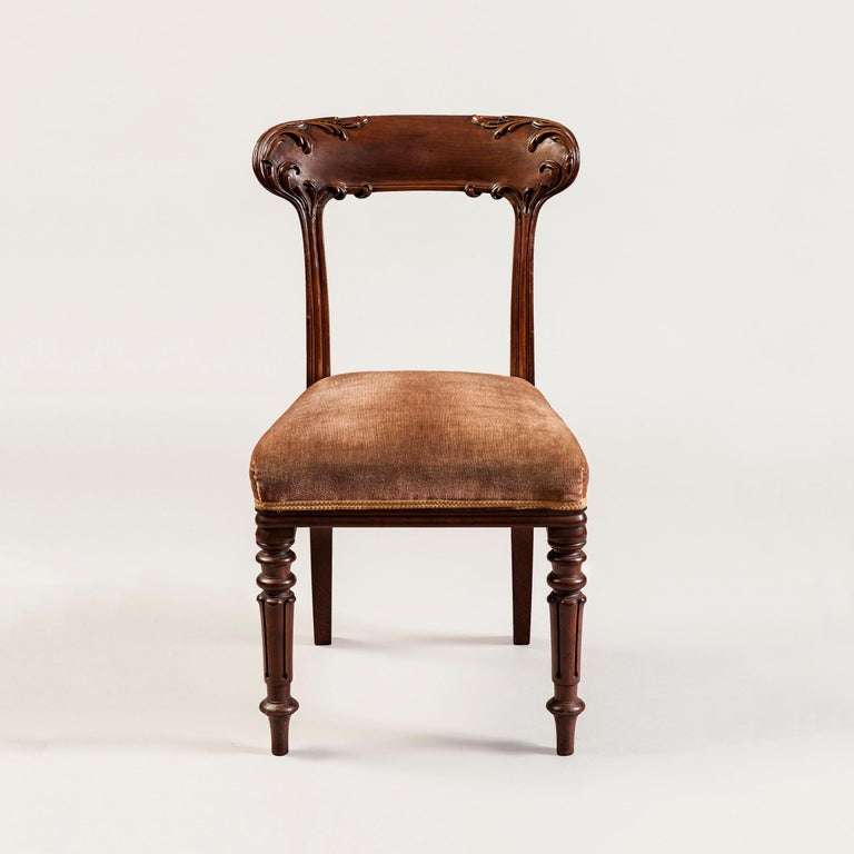 Set of 12 English Mahogany Dining Chairs by Howard and Sons at 1stDibs