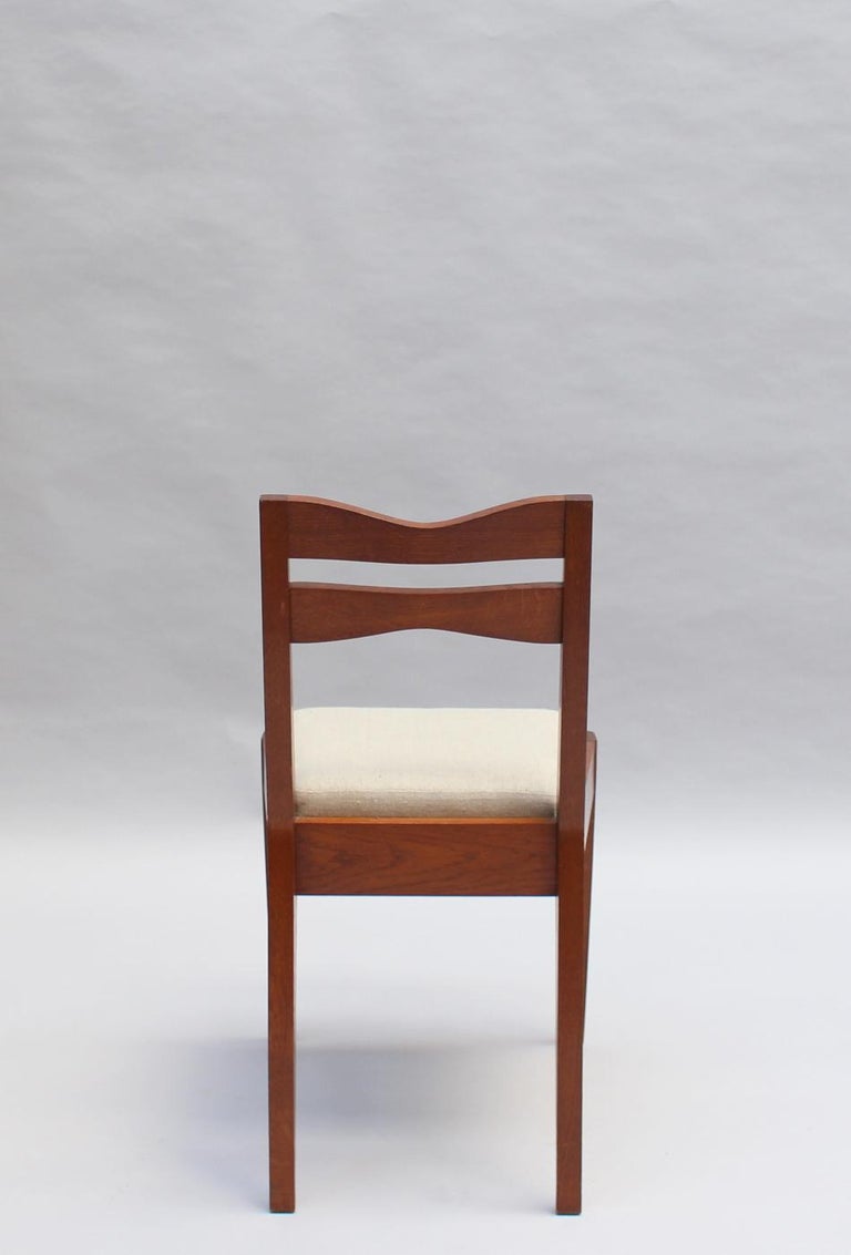 Set of 12 Fine French Art Deco Oak Dining Chairs by Dudouyt For Sale at ...