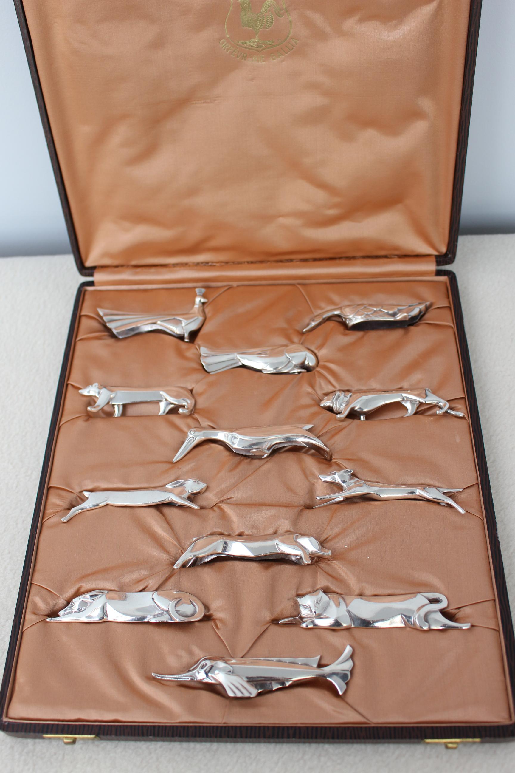 French Art Deco Knife Rests, Bronze, 1930s For Sale at 1stDibs