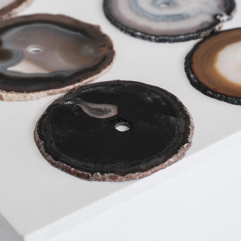 Set of 12 French Midcentury Stone Coasters For Sale at 1stDibs