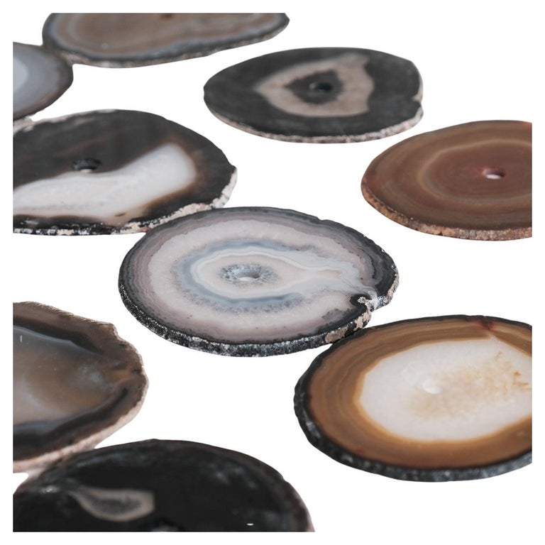 Set of 12 French Mid-Century Stone Coasters For Sale at 1stDibs