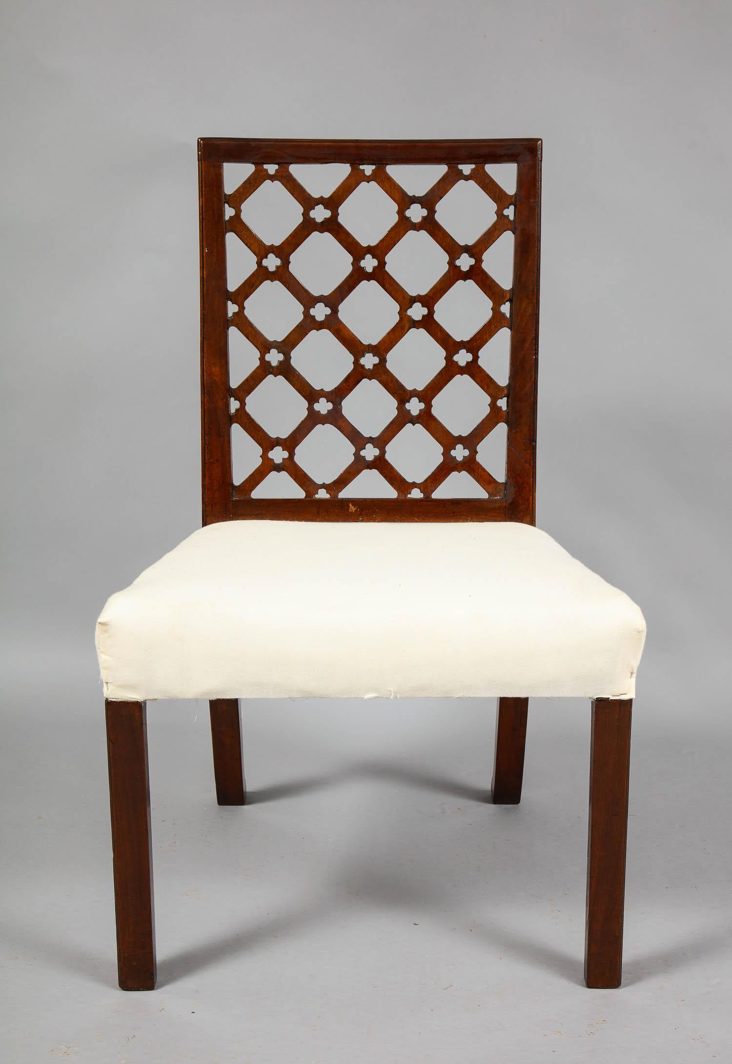 Set of 12 Georgian Lattice Back Chairs at 1stDibs