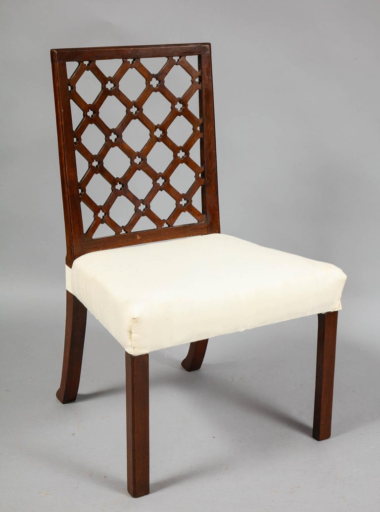 Set of 12 Georgian Lattice Back Chairs at 1stDibs