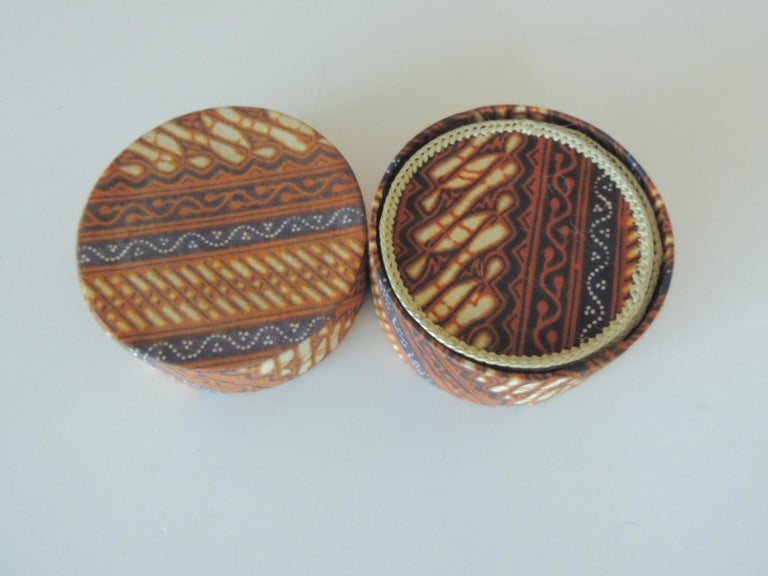 Set of '12' Hand Woven Round Batik Fabric Coasters For Sale at 1stDibs