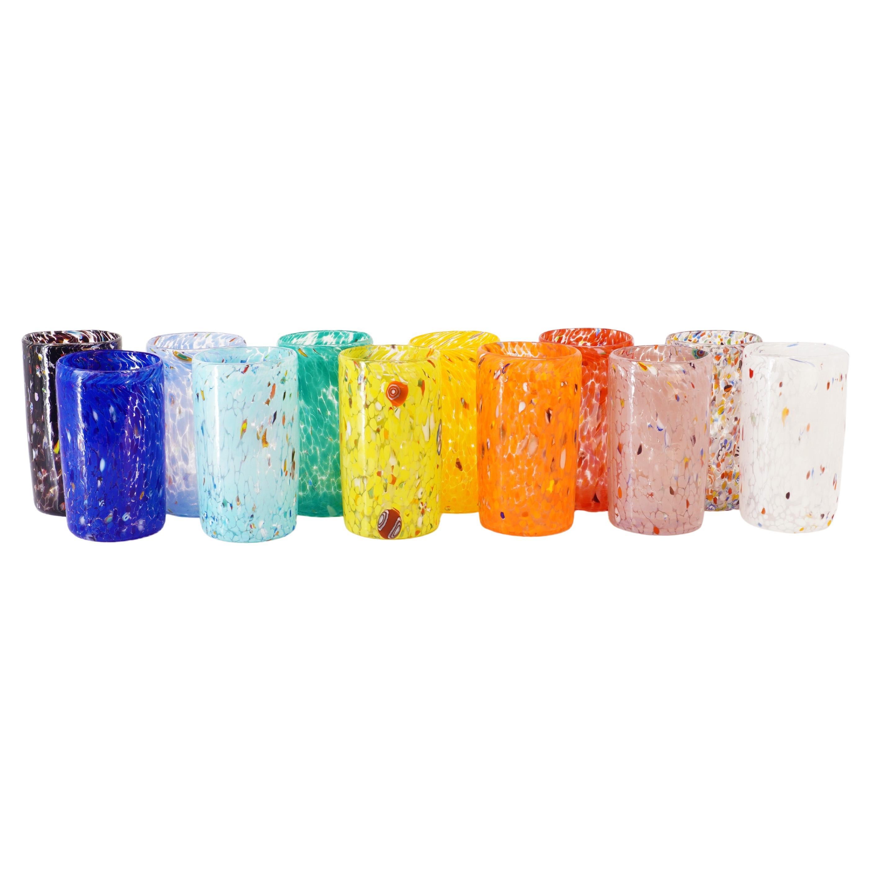 Set of 12 Handmade Unique Goto Murano Drinking Glasses For Sale at 1stDibs