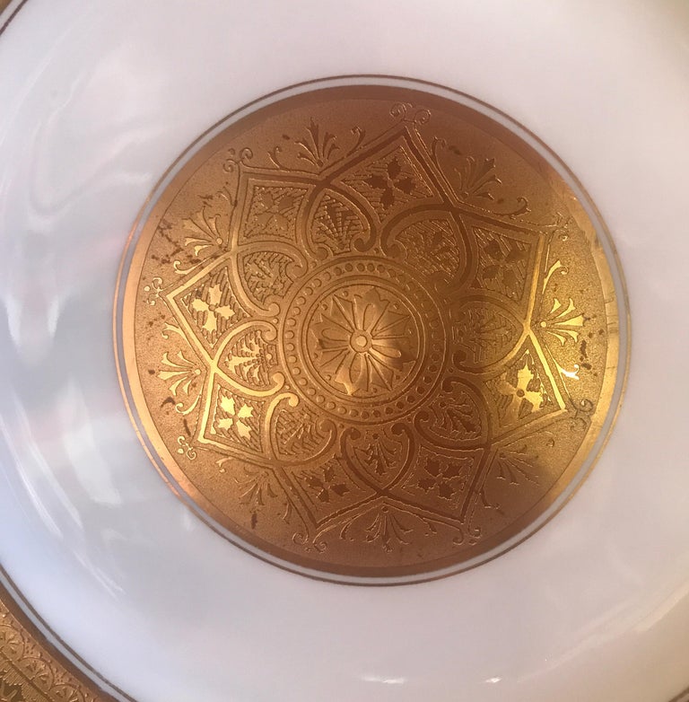 Set of 12 Haviland French Gold Encrusted Service Dinner Plates at 1stDibs