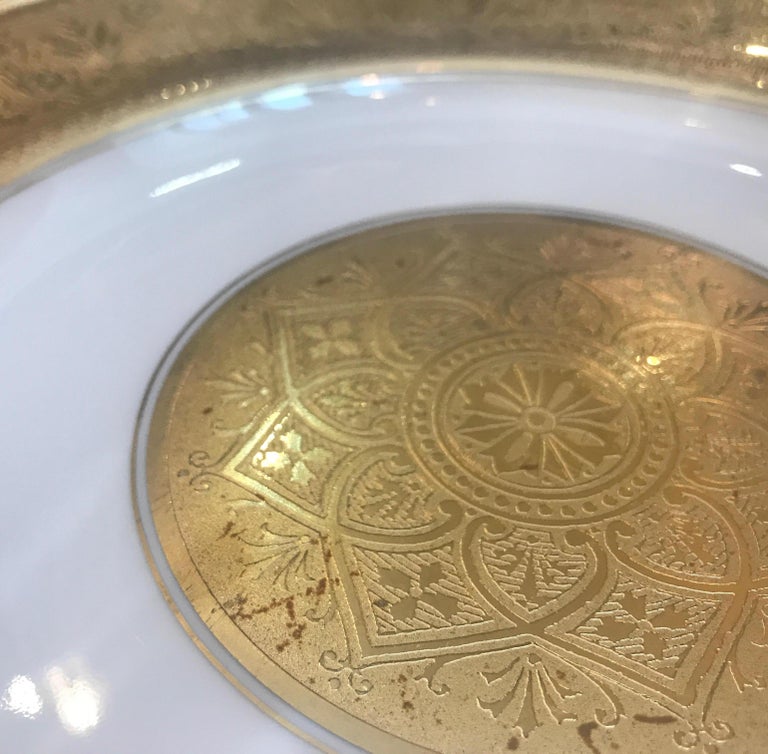 Set of 12 Haviland French Gold Encrusted Service Dinner Plates at 1stDibs