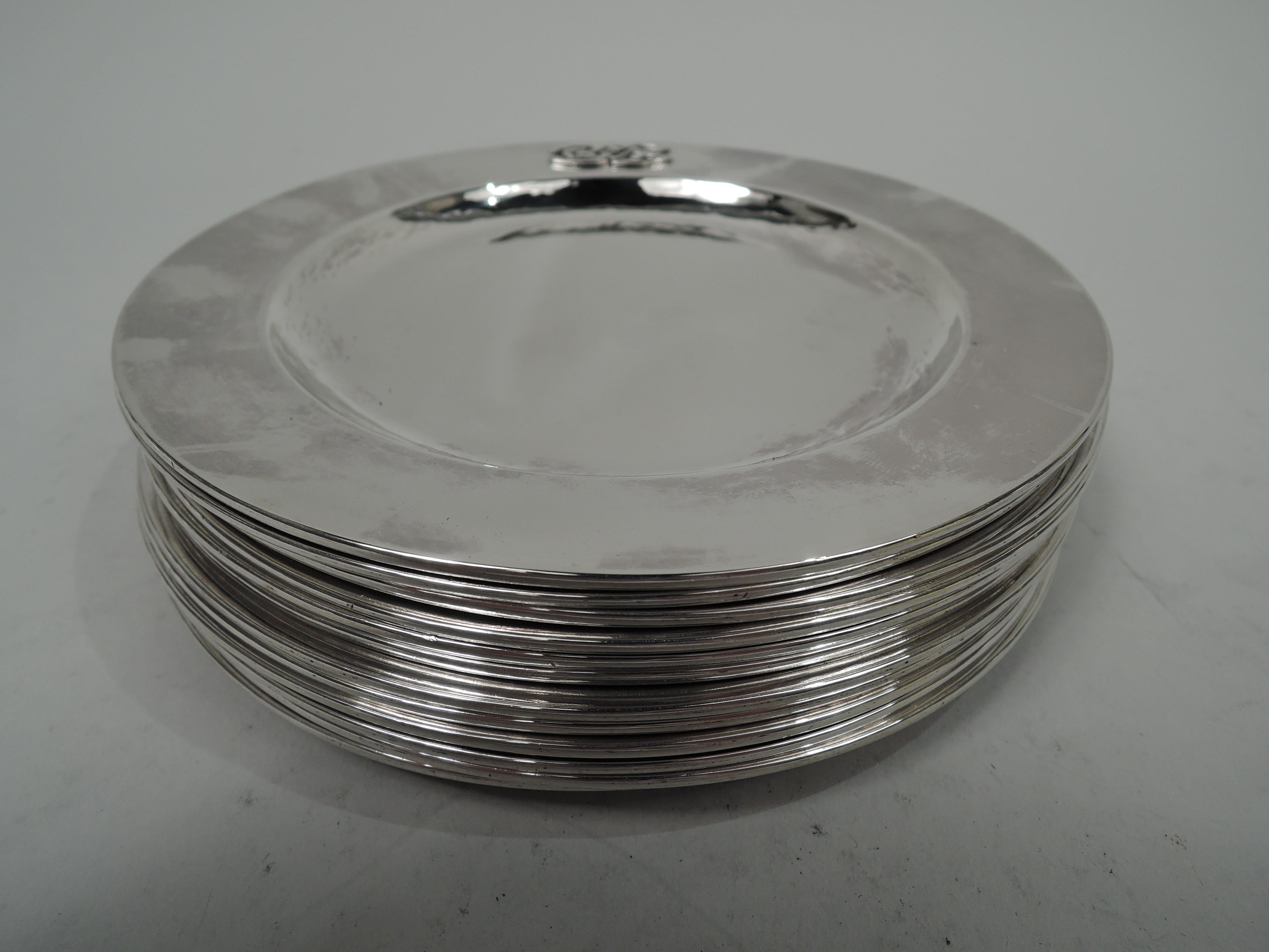 Set of 12 Kalo Early Park Ridge-Era Hand-Made Bread and Butter Plates ...