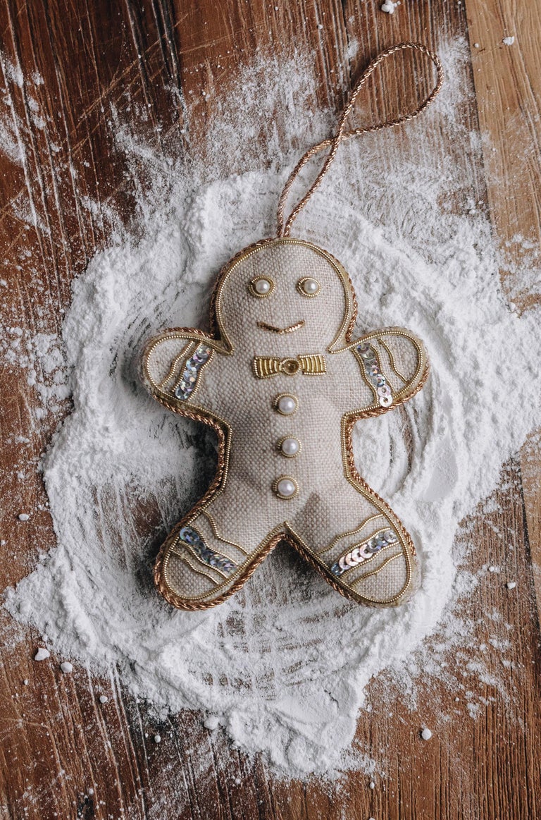 Set of 12 Limited Edition Artisan Irish Linen Gingerbread Men Ornaments ...