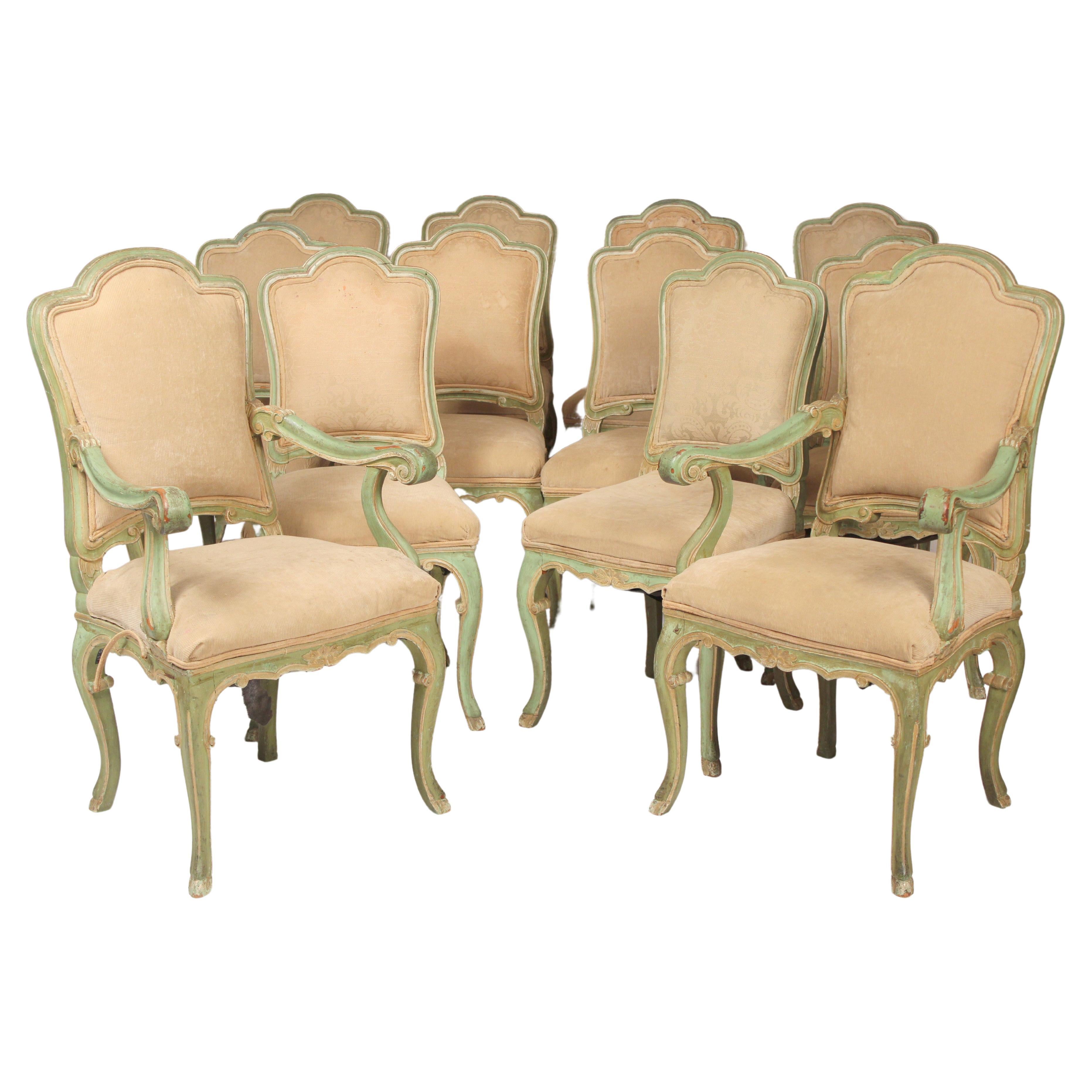 Set of 6 Louis XV Style Painted Dining Chairs at 1stDibs