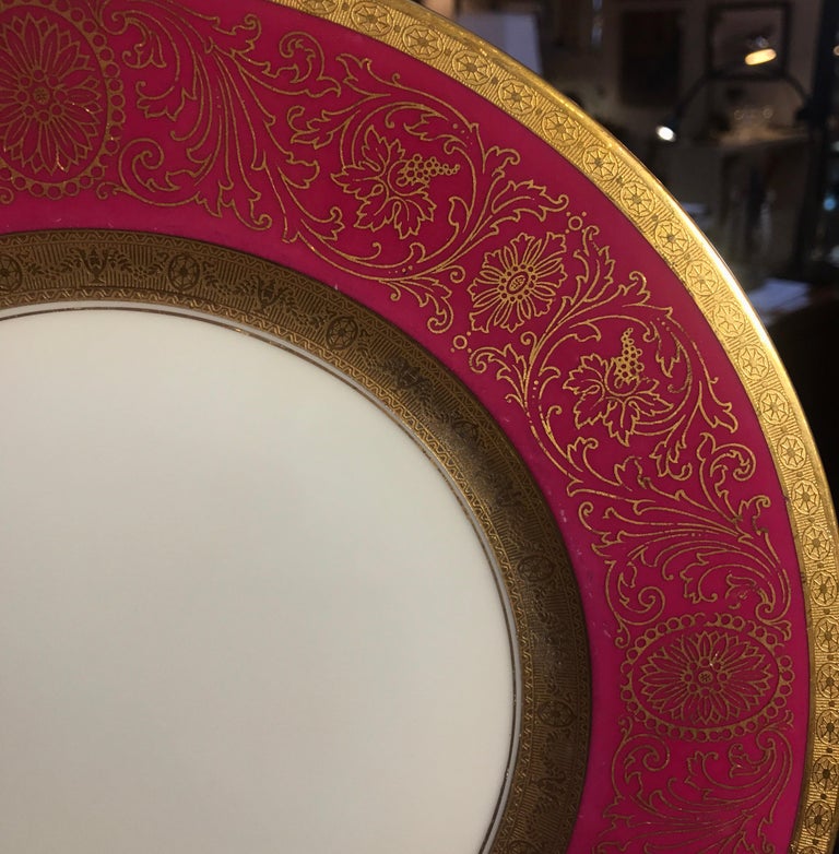 Set of 12 Pickard Lavish Border Service Dinner Plates at 1stDibs