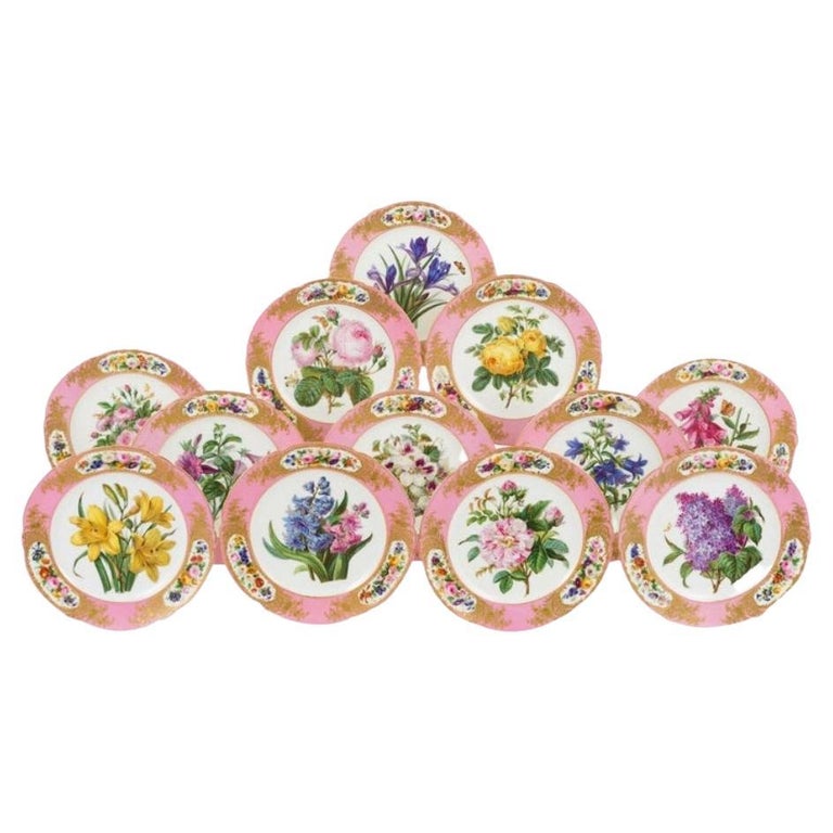 Set of 12 Pink Sweet Service For Sale at 1stDibs