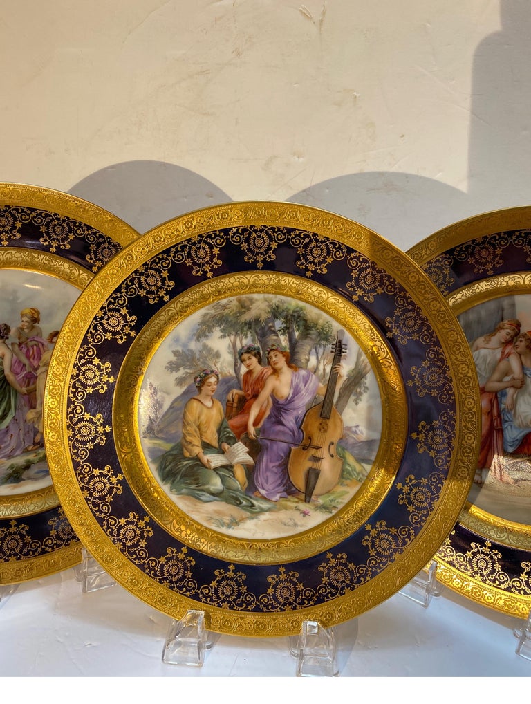 Set of 12 Porcelain Allegorical Scene Plates For Sale at 1stDibs