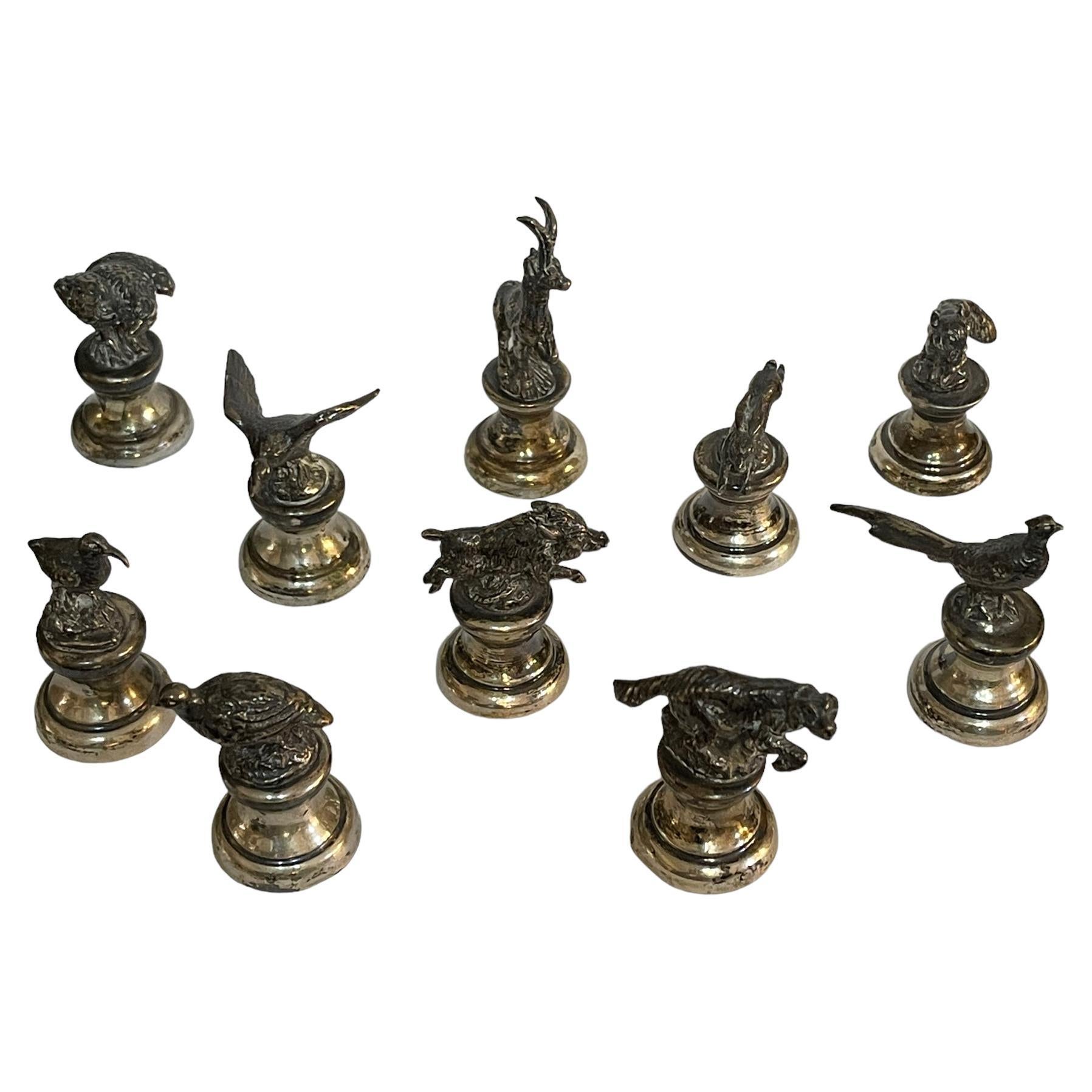 Set of 12 Silver Place Cards For Sale at 1stDibs