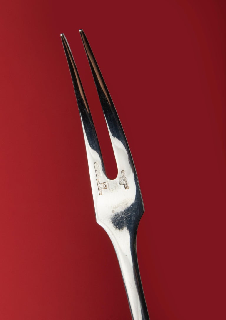 Set of 12 Silver Plated Seafood Forks Made by Christofle Model Cluny ...