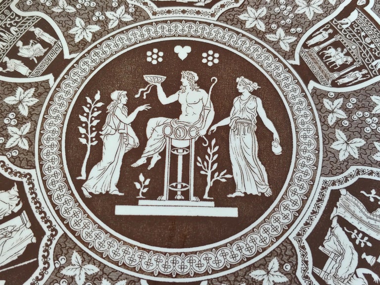 Set of 12 Spode Brown Greek Key Dinner Plates at 1stDibs