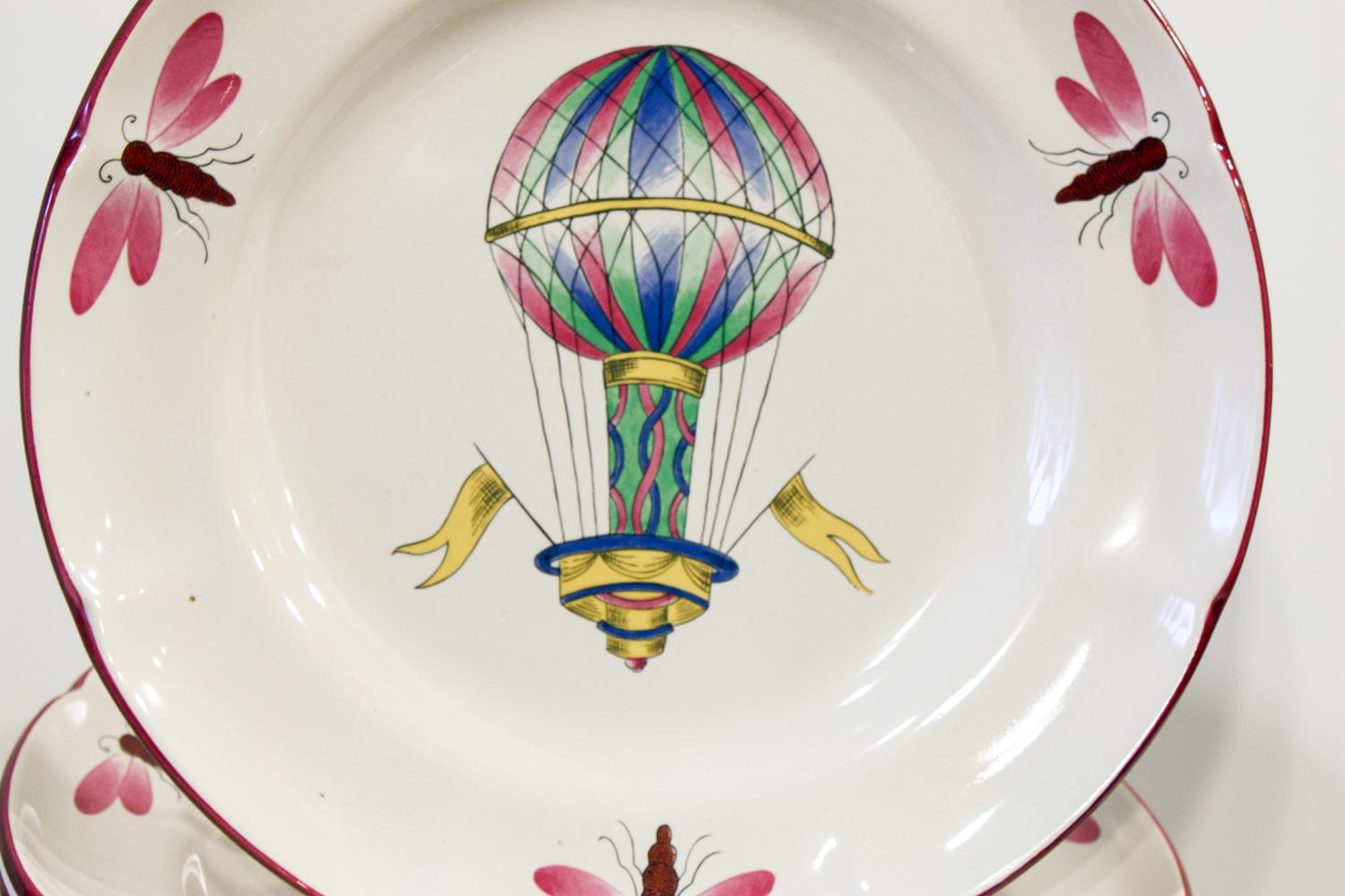 Set of 12 St. Clement Balloon Dessert Plates, circa 1930s at 1stDibs