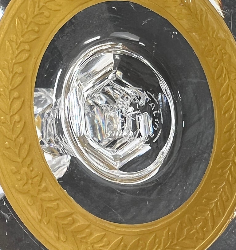 Set of 12 St Louis Crystal Handblown Gilt Champagne Flutes Congress ...