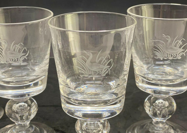 Set of 12 Steuben Cut Glass Teardrop Water Goblets, #7926, Original Box ...
