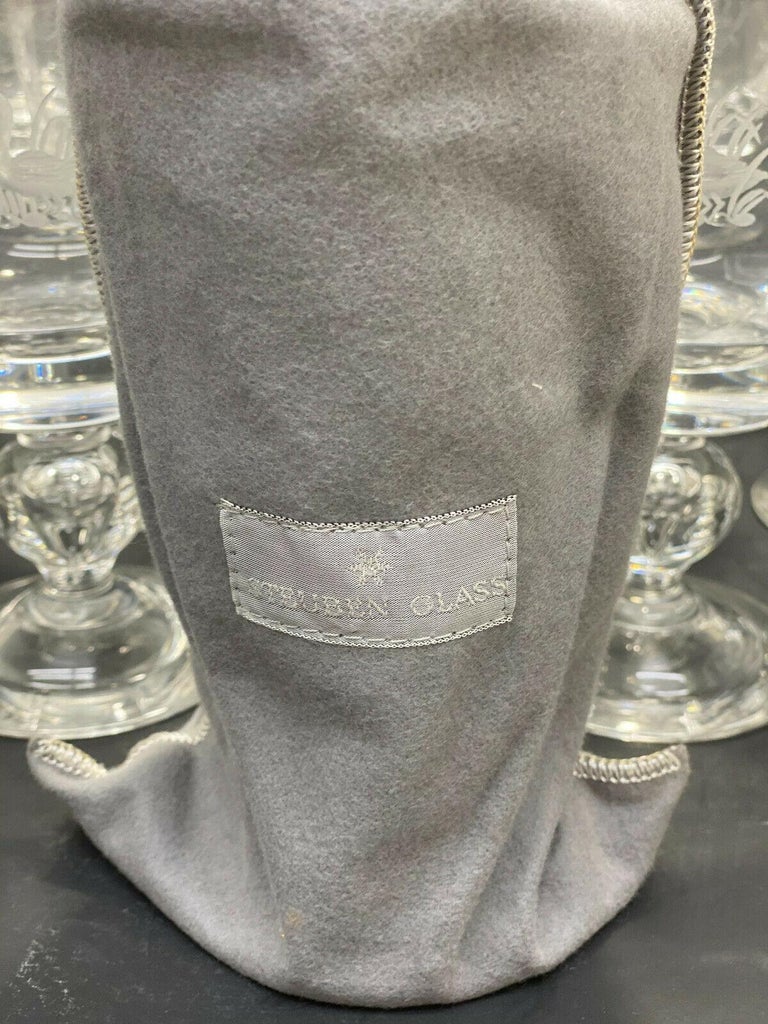 Set of 12 Steuben Cut Glass Teardrop Water Goblets, #7926, Original Box ...