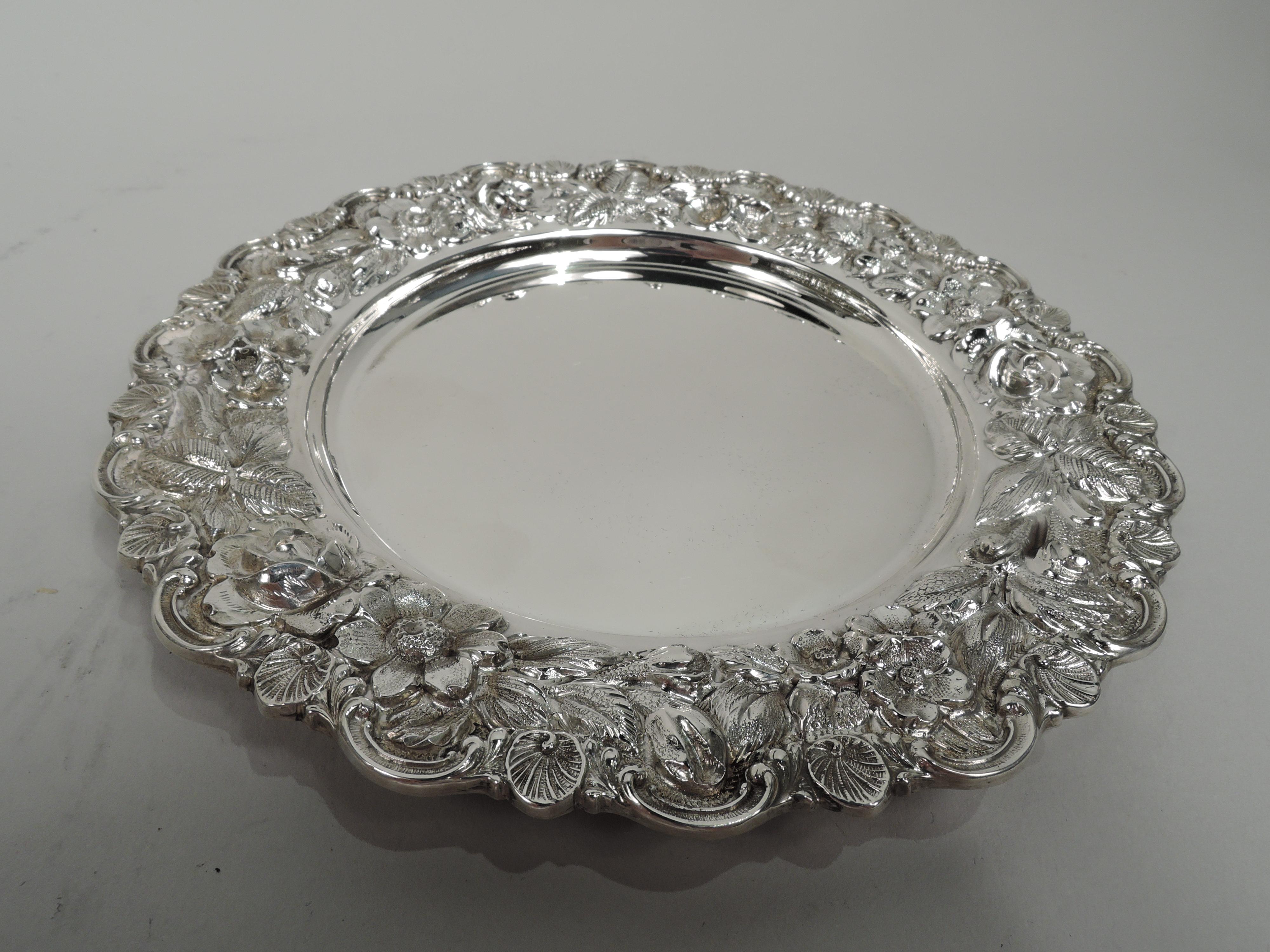 Set of 12 Stieff Rose Baltimore Repousse Sterling Silver Bread and ...