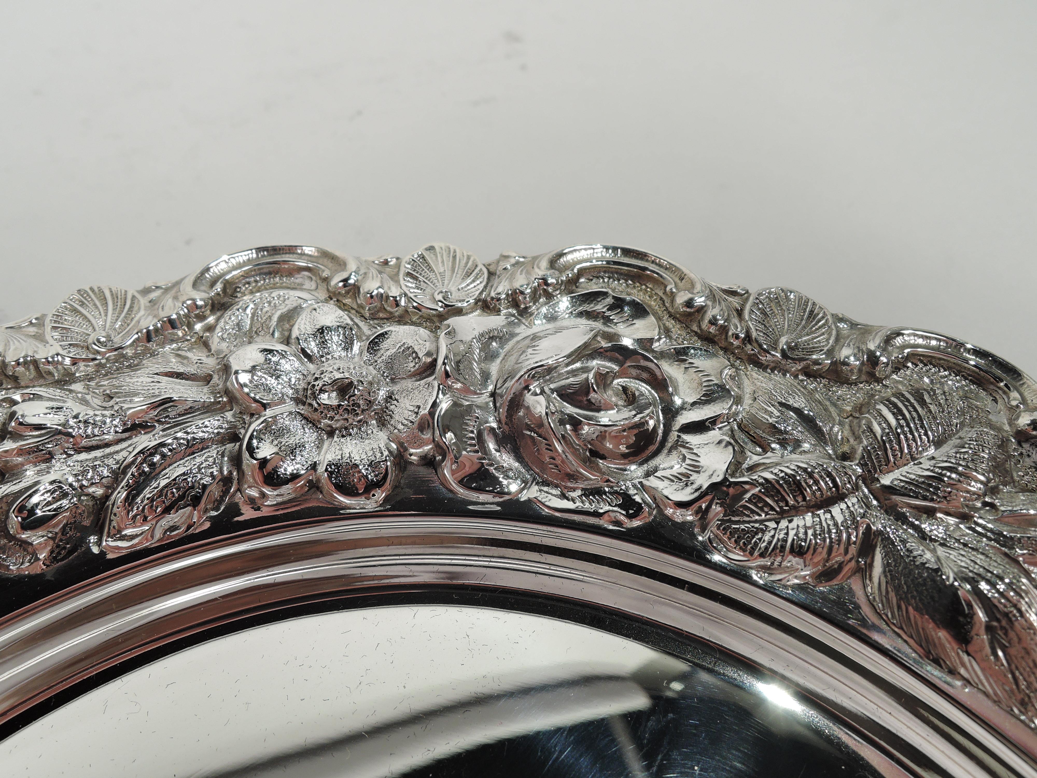 Set of 12 Stieff Rose Baltimore Repousse Sterling Silver Bread and ...