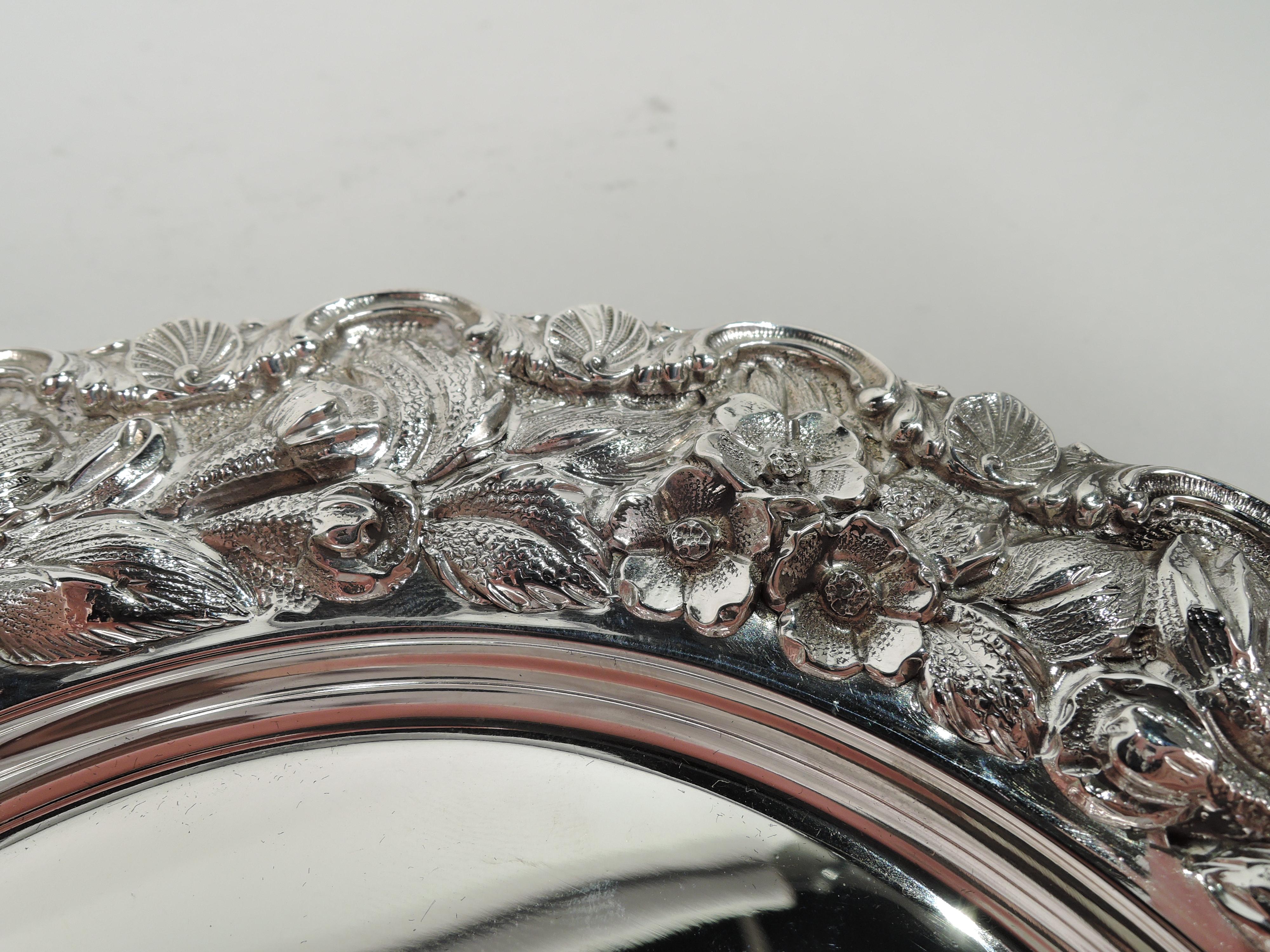 Set of 12 Stieff Rose Baltimore Repousse Sterling Silver Bread and ...