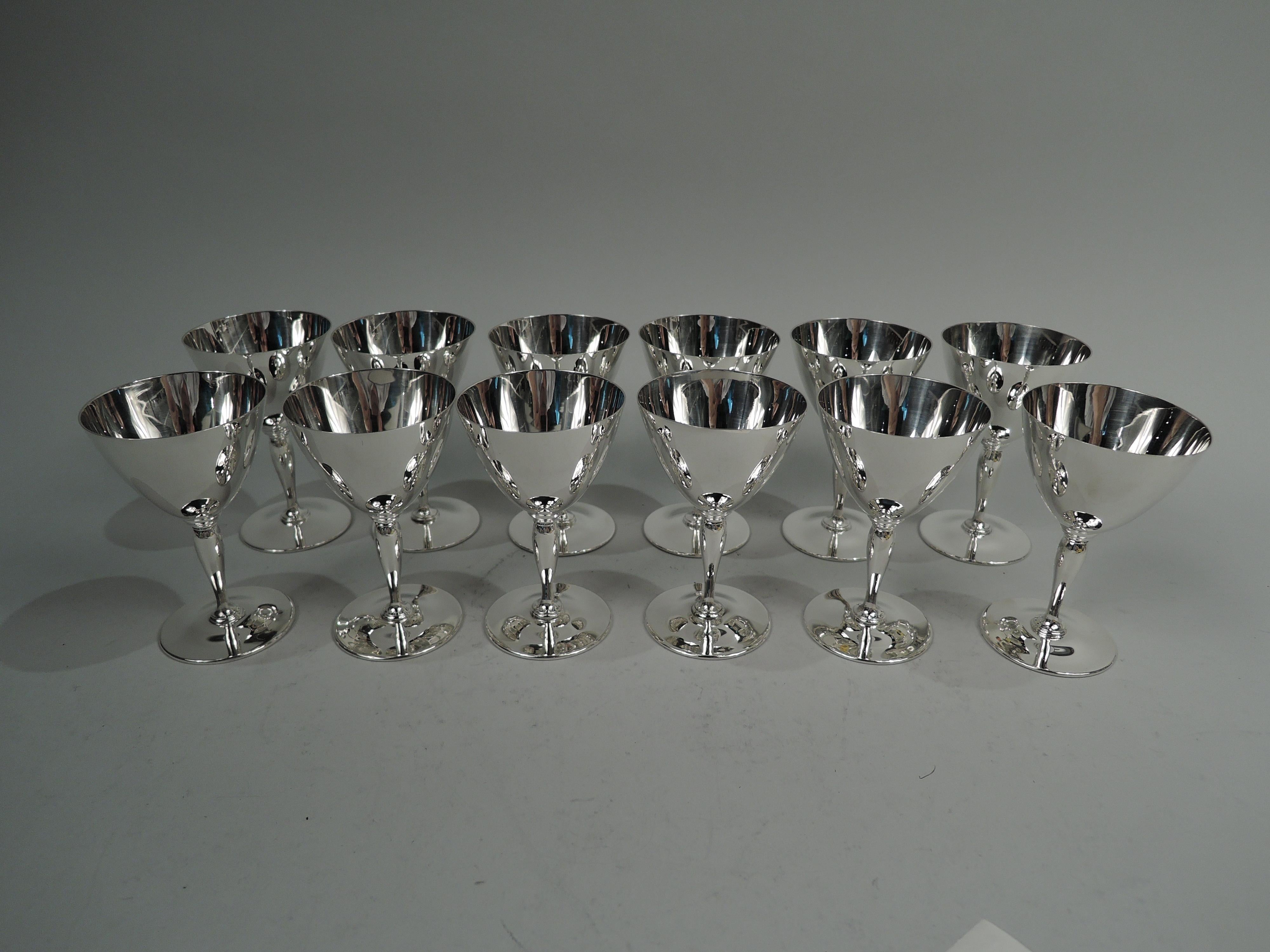 Set of 12 Tiffany American Art Deco Sterling Silver Cocktail Cups For ...
