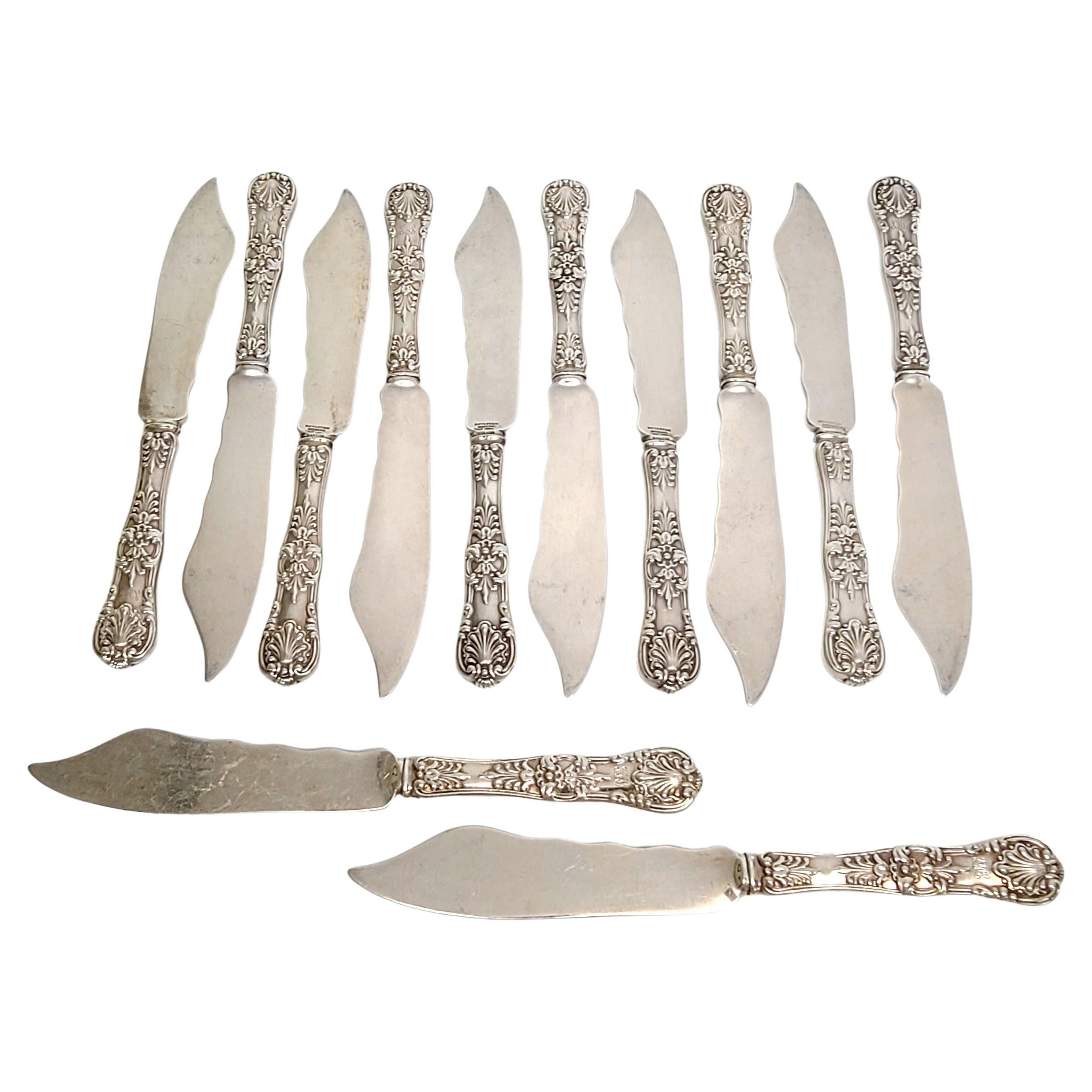 Set of 12 Tiffany and Co English King Sterling Silver Individual Solid ...