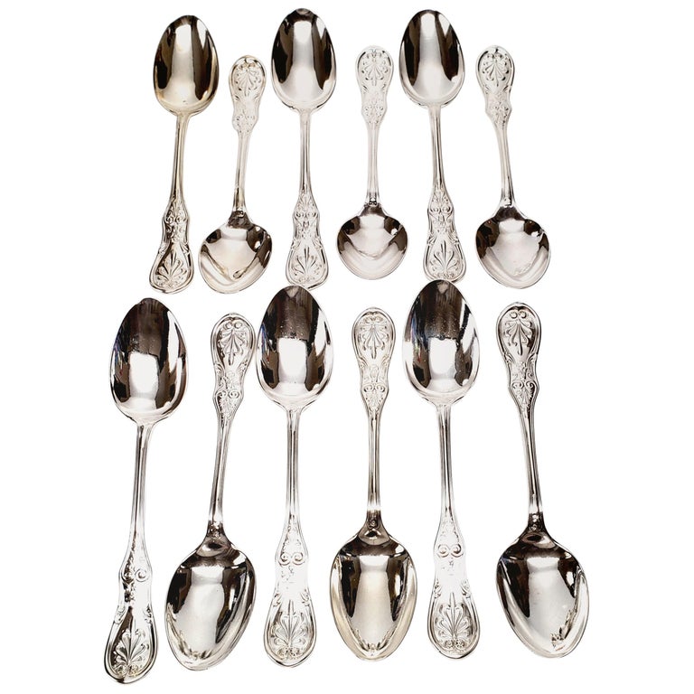 Set of 12 Tiffany and Co Saratoga/Cook/Kings Pattern Teaspoons at 1stDibs