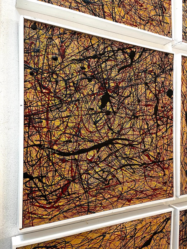 Set of 12 Vintage Action Gestural Abstract Drip Paintings by John ...