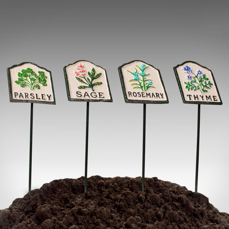 Set of 12 Vintage Herb Planting Labels, English, Decor, Horticulture ...