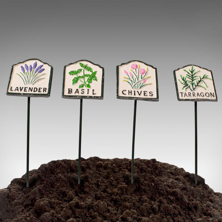 Set of 12 Vintage Herb Planting Labels, English, Decor, Horticulture ...